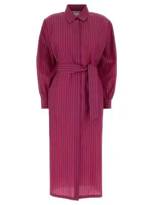 MAX MARA Max Mara Striped Cotton Silk Shirt Dress