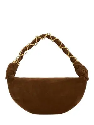 Saint Laurent Amalia Suede Shoulder Handbag With Dimensions 28cm Width X 12.5cm Height X 8cm Depth - Brown