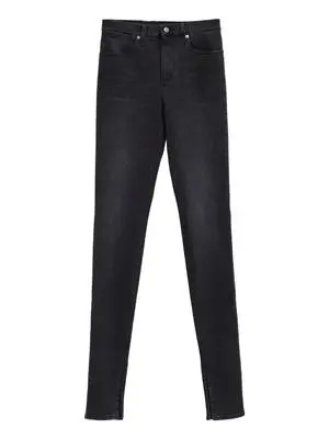 Gucci GUCCI Stonewashed Cotton Denim Slim-Leg Jeans With Italian Leather Brand Tag Nero