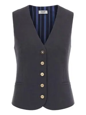 LIU JO Tailored Sleeveless Vest With Button Front