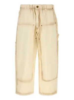 WILLY CHAVARRIA Wide-leg Cotton Workwear Pants - White