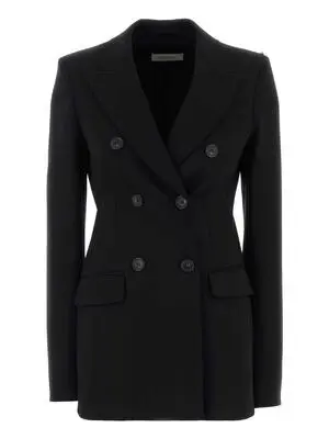 Sportmax SPORTMAX Double Breasted T-shirt Blazer With Arco Draped Detail Black