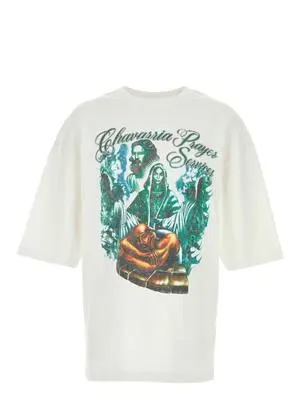WILLY CHAVARRIA Chavarria Prayer Services Oversize Cotton T-shirt - White