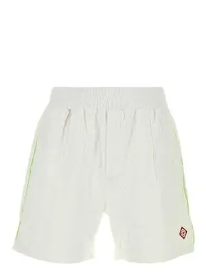 Casablanca Casual Stretch Cotton Blend Bermuda Shorts - White