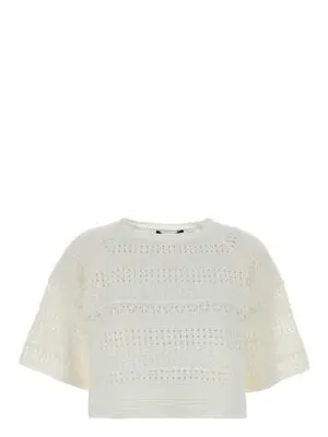 WEEKEND Knit Orche Top - White