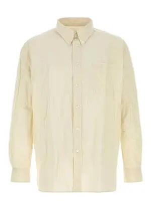 WILLY CHAVARRIA Willy Chavarria Cotton Poplin Shirt With Metal Fiber Accent Yellow