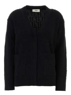 Fendi Wool-cashmere Blend Cardigan - Black