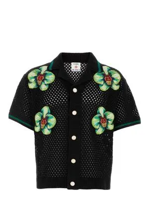 Casablanca Crochet Shirt - Black