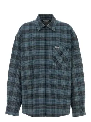Balenciaga Embroidered Flannel Oversize Shirt - Checked
