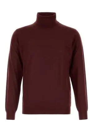 Fedeli 100% Virgin Wool Knit Sweater - Burgundy