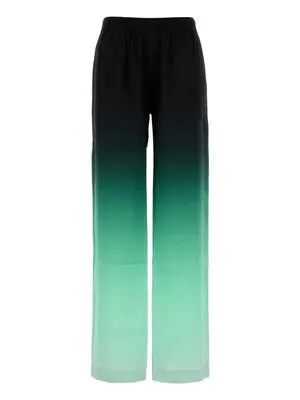 Casablanca Embroidered Satin Wide-leg Pants - Printed
