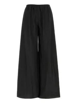 THE ROW Silk Gala Wide-leg Trousers - Black
