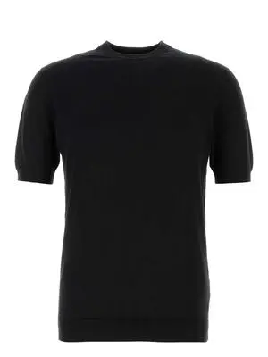 Fedeli 100% Cotton Knit Sweater - Black