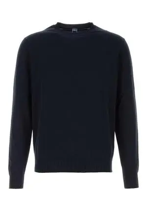 Fedeli 100% Cotton Knit Sweater - Blue