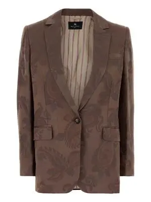 Etro Embroidered Jacquard Blazer Printed