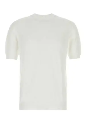 Fedeli 100% Cotton Crew Neck Sweater - White