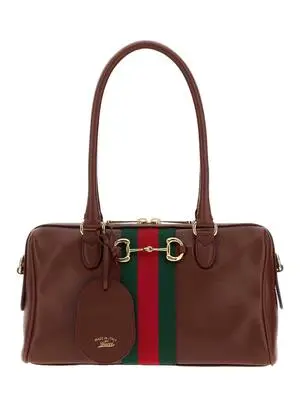 Gucci Leather Handbag With Gold-tone Hardware - Brown