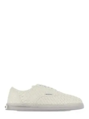 Bottega Veneta Serena Woven Nappa Leather Sneakers - White