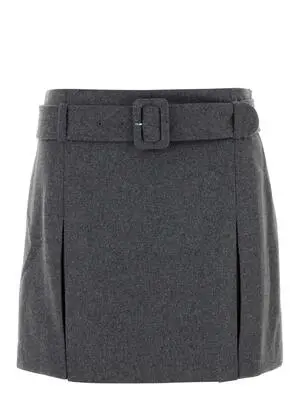 A.p.c. Cécile Mini Skirt In Wool Flannel - Grey