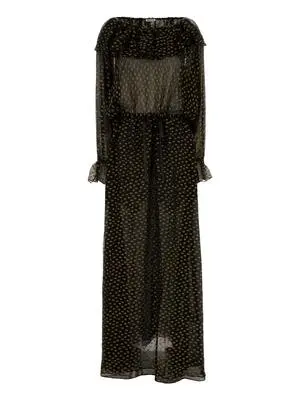 BODE BODE Embroidered Silk-Blend Stadium Dress Printed