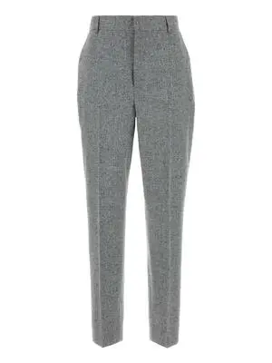 Moschino Melange Silk-blend Tailored Trousers - Grey