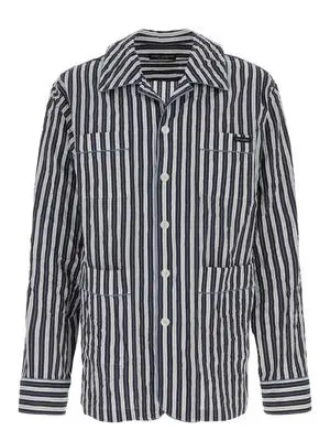 Dolce & Gabbana Embroidered Viscose-blend Striped Shirt For - Stripped