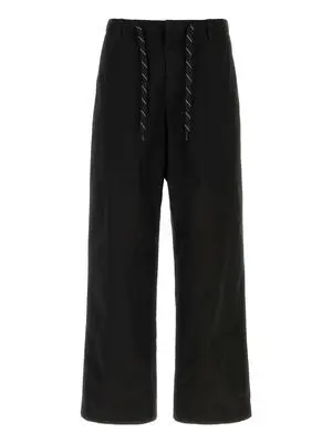 Balenciaga Cotton Wide-leg Drawstring Trousers - Black