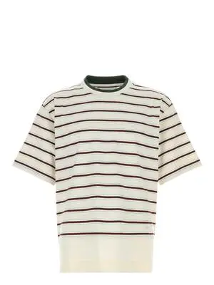Bottega Veneta Embroidered Cotton T-shirt - Stripped