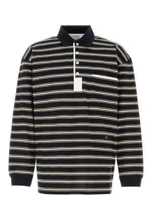 Bottega Veneta Embroidered Piquet Oversize Polo Shirt - Stripped
