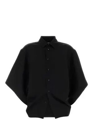 Bottega Veneta Oversize Wool Twill Shirt - Black