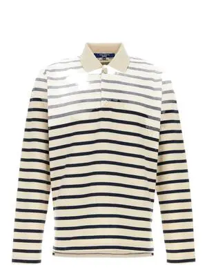 Junya Watanabe Embroidered Oversize Polo Shirt In Cotton - Stripped