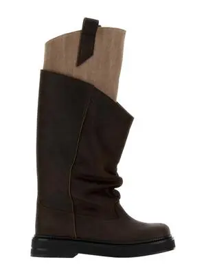 Attico Robin Passeggiata Leather Boots - Metallic