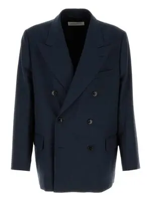 Dries Van Noten Double-breasted Wool-blend Blazer - Navy