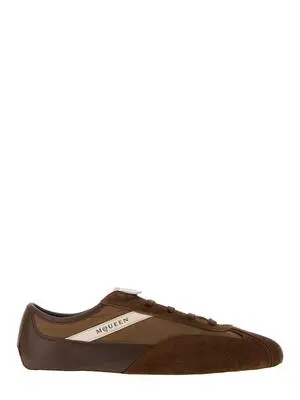 Alexander McQueen Boxe-inspired Leather And Fabric Sneakers - Brown