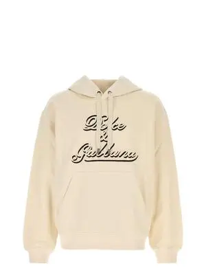 Dolce & Gabbana Cotton Crewneck Sweatshirt With Logo Detail - Yellow