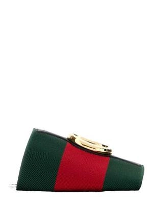 Gucci GUCCI Embroidered Fabric Slip-On Slippers With Leather Sole Printed