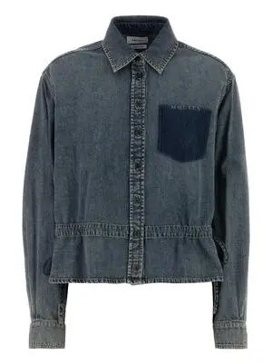 Alexander McQueen Classic Denim Shirt With Pocket Detail - Blue