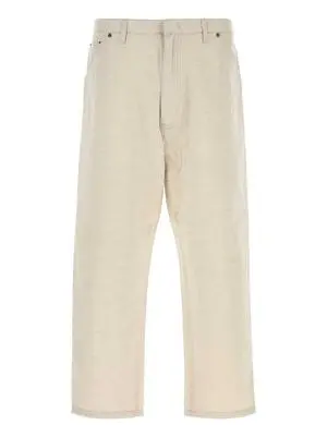 Prada Melange Chambray Trousers - White