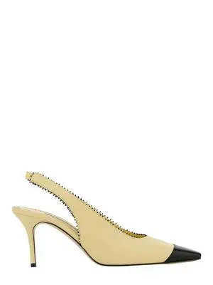 Manolo Blahnik MANOLO BLAHNIK Gaius Nappa Leather Slingback Pumps Yellow