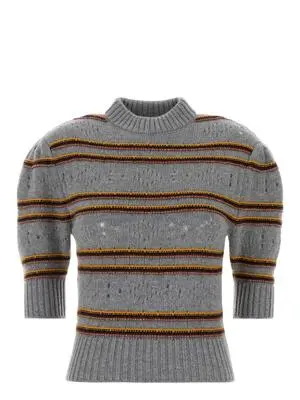 MARNI MARNI Striped Cashmere Sweater With Embroidered Detail