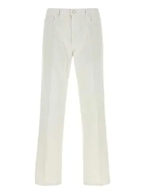 Prada Cotton Chalk Trousers - White