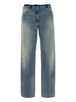 Prada PRADA Straight Leg Denim Jeans Light Blue
