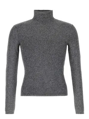 Gucci Turtleneck Metallic Knit Sweater - Black