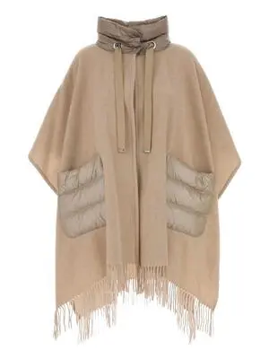 HERNO HERNO Wool & Cashmere Blend Cape Coat With Padded Pockets