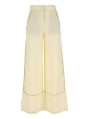 Camilla And Marc Fortuna Wide-leg Linen-blend Trousers - Yellow