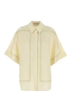Camilla And Marc Fortuna Linen-blend Shirt - Yellow