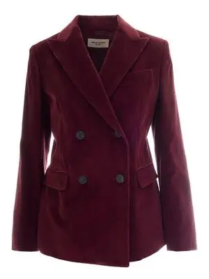 Max Mara Double-breasted Corduroy Blazer - Bordeaux