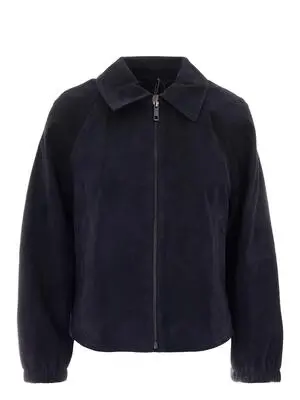 MAX MARA MAX MARA Leather Zip-Up Jacket With Pointed Collar
