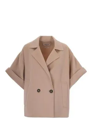 Max Mara MAX MARA Oversized Double-Breasted Wool Coat With Notched Lapel Mandorla