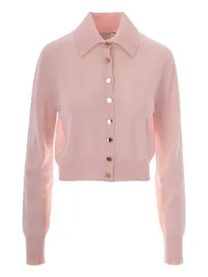 Sportmax SPORTMAX Sheer Knit Cropped Cardigan Rosa